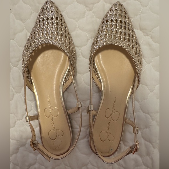 Jessica Simpson | Shoes | Jessica Simpson Metallic Woven Flats | Poshmark
